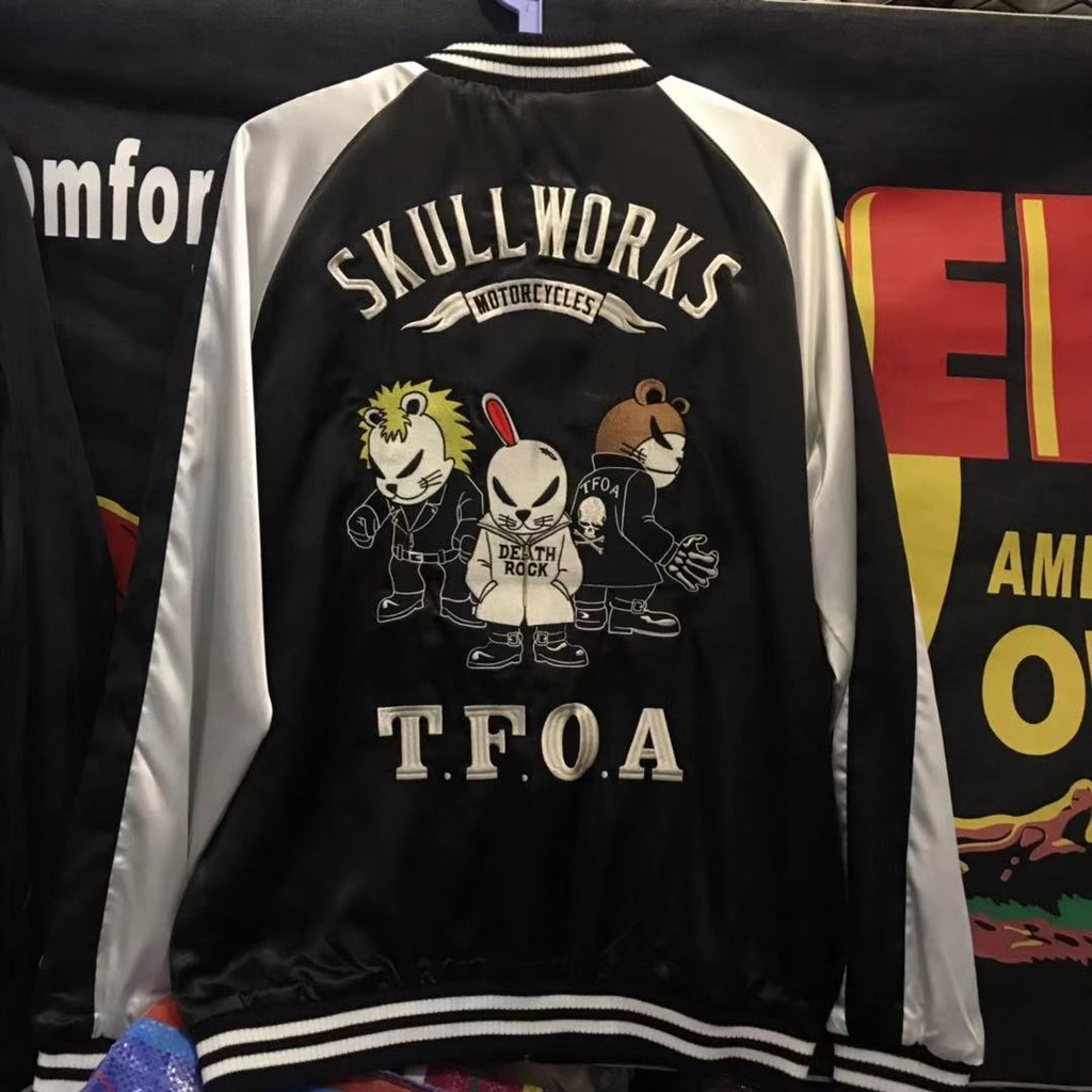 (硬骨頭)日本 SKULL WORKSxCROWS WORST KKK 天魔三人眾 全刺繡 橫須賀 夾克 外套(L號) | 蝦皮購物