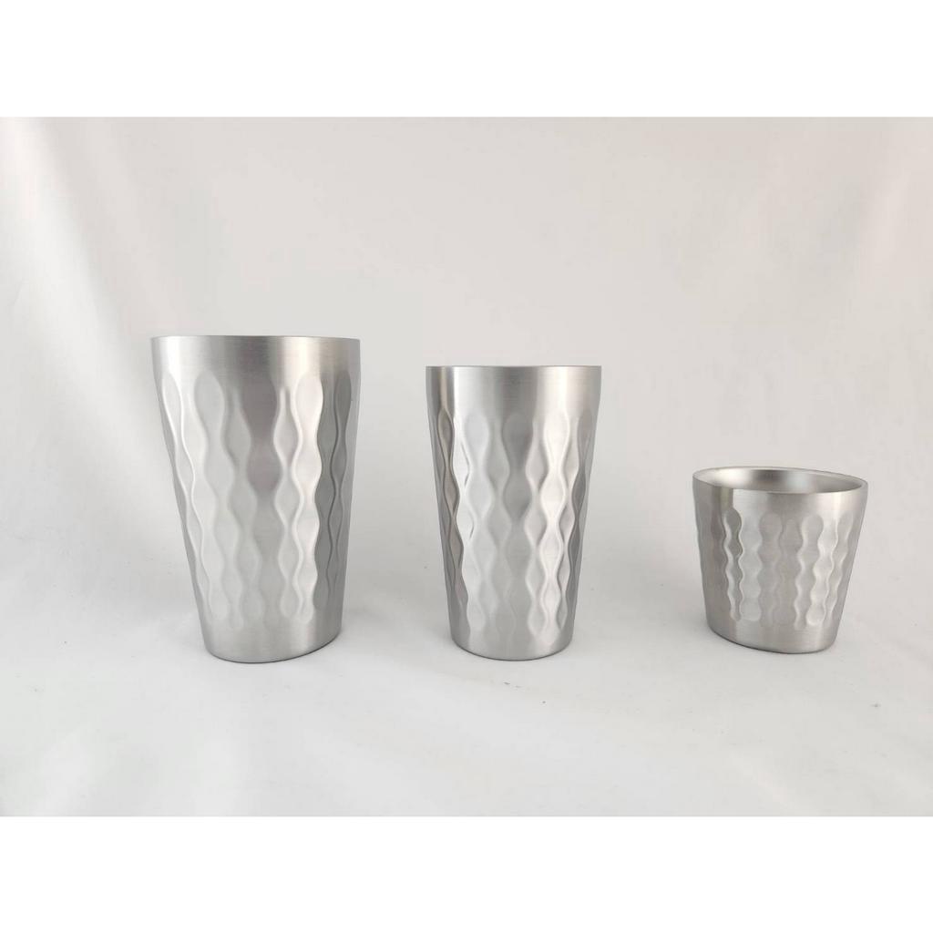 #304不銹鋼雙層水舞杯 波浪杯175/350/450cc啤酒杯 晶鑽杯 雙層杯 防燙杯 茶水杯 AOK 露營杯A-OK | 蝦皮購物