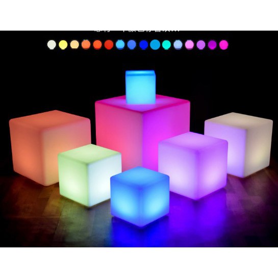 【愛團購 iTogo】LED方椅|LED椅凳|發光立方體|LED方塊燈|LED發光方凳(10cm-35cm) | 蝦皮購物