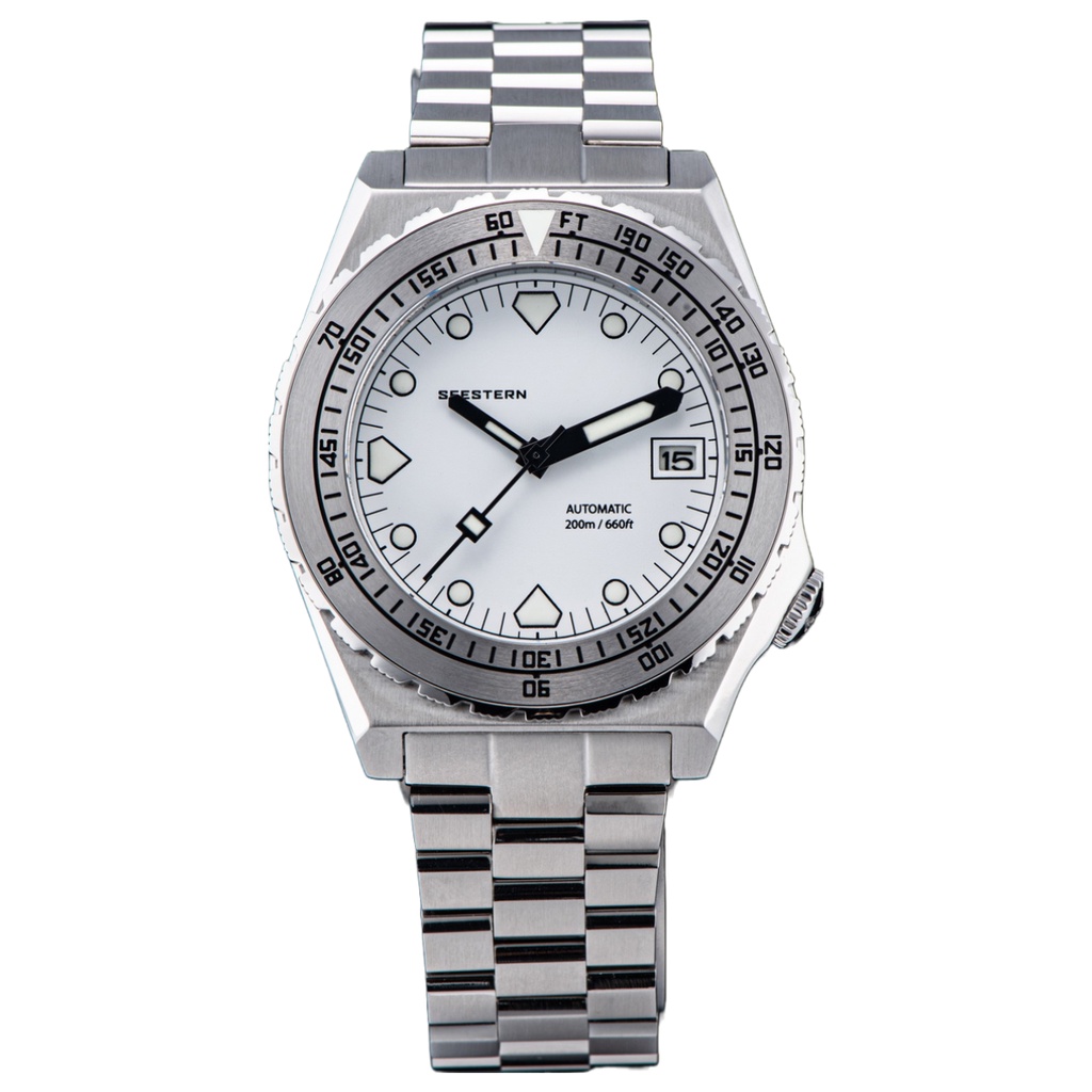 AF Store* Seestern SUB 600T 白色 面盤 潛水錶 機械錶 200米 陶瓷圈 不鏽鋼 錶帶 | 蝦皮購物