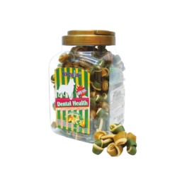 BonePlus綜合高鈣雙色潔牙骨結(黃金+葉綠) S/M/L 小桶裝700g 潔牙骨 潔牙棒 | 蝦皮購物