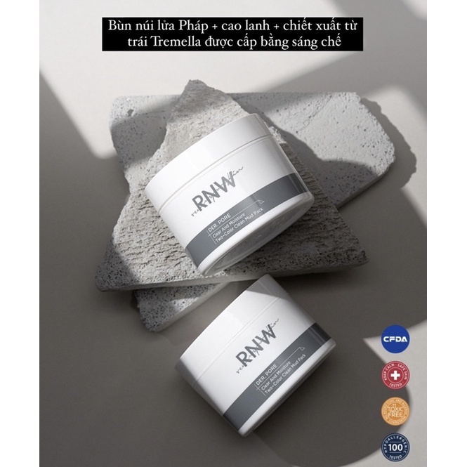 [Rnw] Rnw 粘土泥面膜深層清潔, 去除黑頭, 黏土泥面膜收縮毛孔, 提亮皮膚 | 蝦皮購物