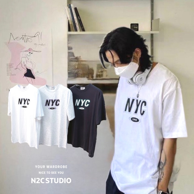 【N2C】韓國 正韓 新款 代購 NYC 字母 重磅 寬鬆 短T 男女 情侶 韓國男裝 | 蝦皮購物