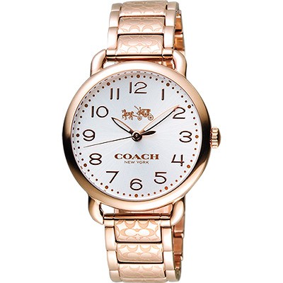 優惠倒數！！現貨在台 Coach 14502497 玫瑰金鍊錶 36mm LOGO | 蝦皮購物