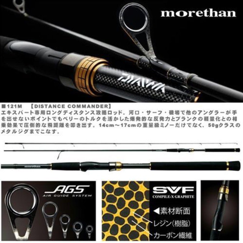 百有釣具 DAIWA 並繼路亞竿 MORETHAN AGS 106ML CAST WT:10~40g日本製 有免責 | 蝦皮購物