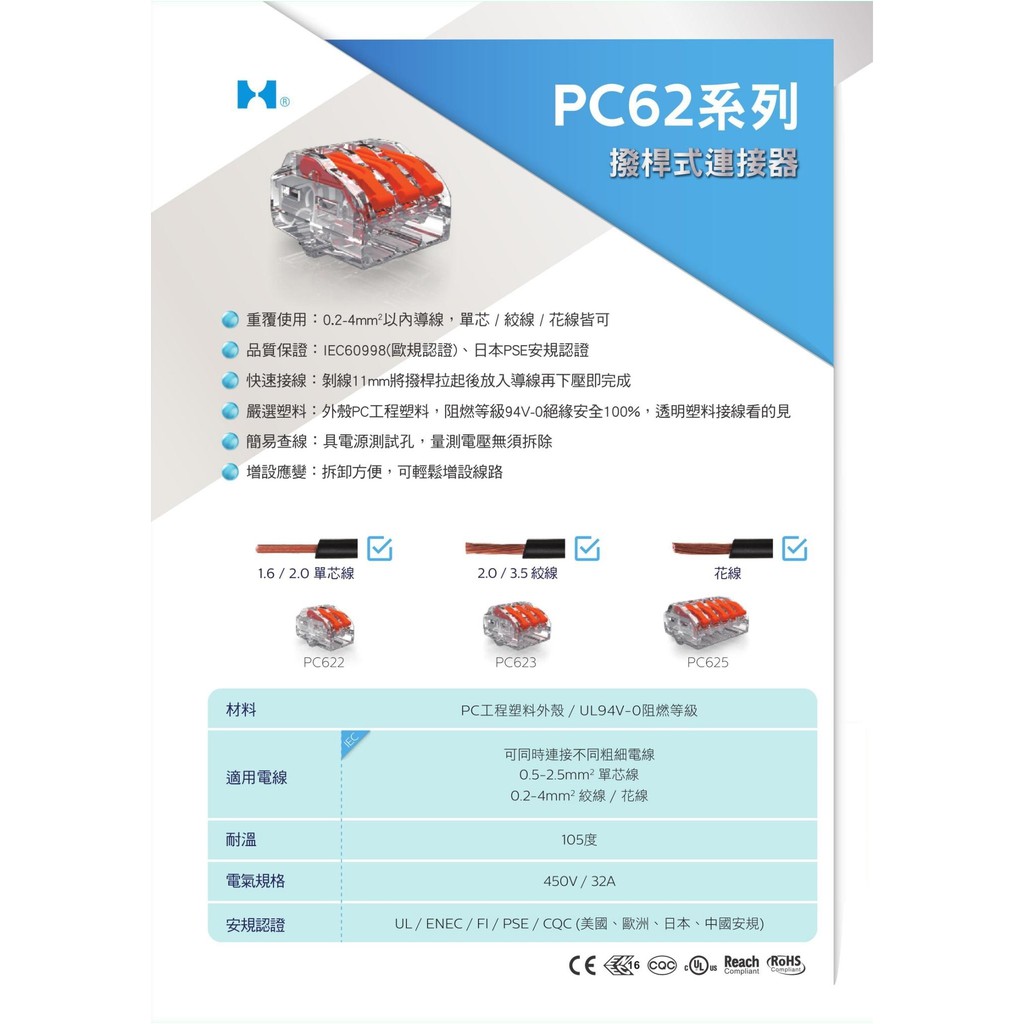 【富工具】金筆HEAVY POWER 撥桿式接線頭PC62系列 正品公司貨 | 蝦皮購物