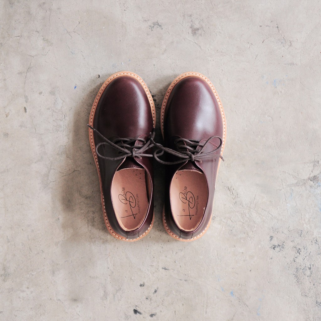 紅咖啡 A6212 生膠底德比鞋 鞋跟底 (黑/米/紅咖啡 3色) | 蝦皮購物