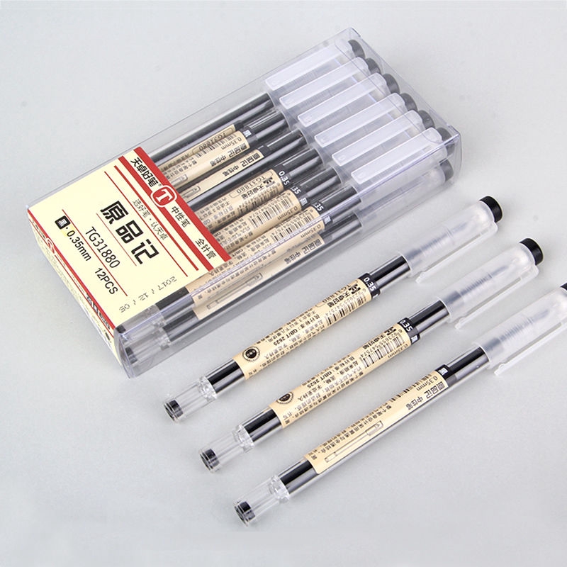 MUJI 12 支/套 0.35 毫米黑色/藍色/紅色墨水中性筆套裝筆芯中性筆素描繪圖學校文具無印良品筆 | 蝦皮購物