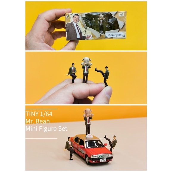 【模幻力量】現貨 微影 TINY Mr. Bean’s Mini Set 豆豆先生 Mini Cooper 人像公仔套裝 | 蝦皮購物