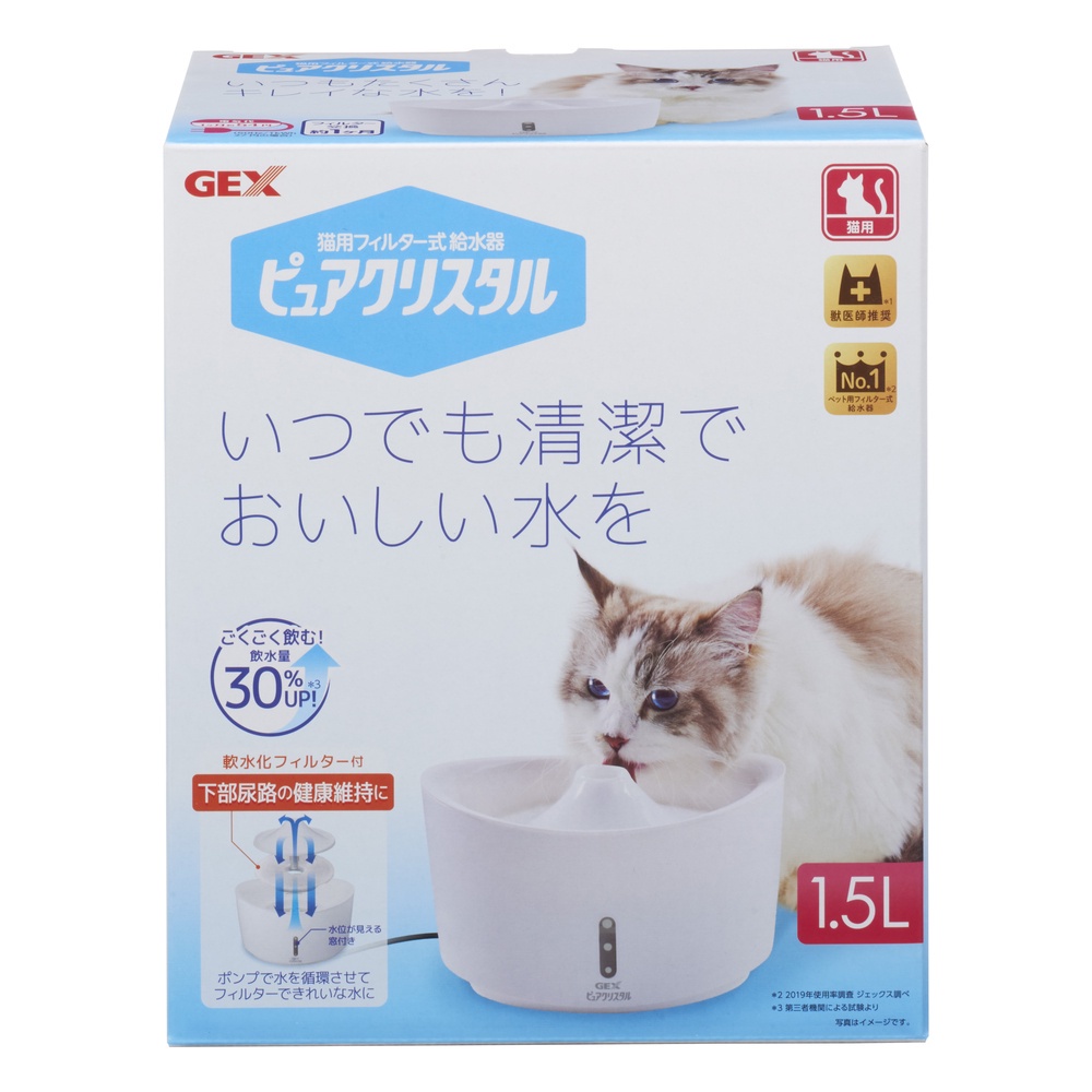 【GEX】視窗型濾水器 2.5L 濾水器 給水器 飲水器 貓用 犬用 犬濾水器 貓濾水器 GEX 純淨白－寵物來了 | 蝦皮購物