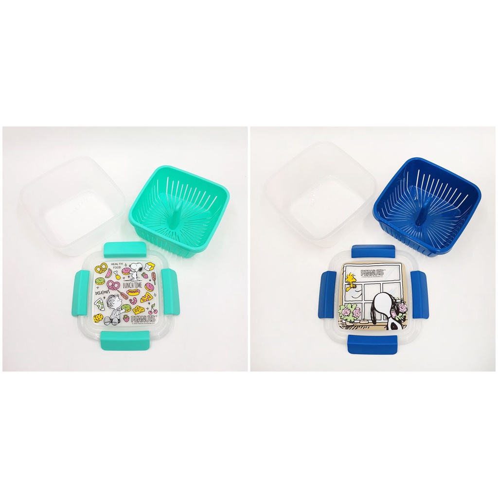 Snoopy 史努比 SP-1613 壓扣式 瀝水籃+保鮮盒 (大) 1500ml | 蝦皮購物