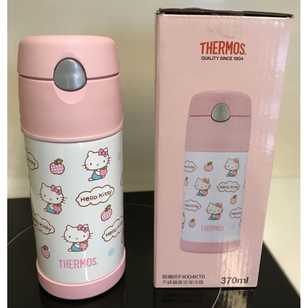 全新，THERMOS 膳魔師 Hello Kitty 不銹鋼真空保冷瓶，370ML | 蝦皮購物