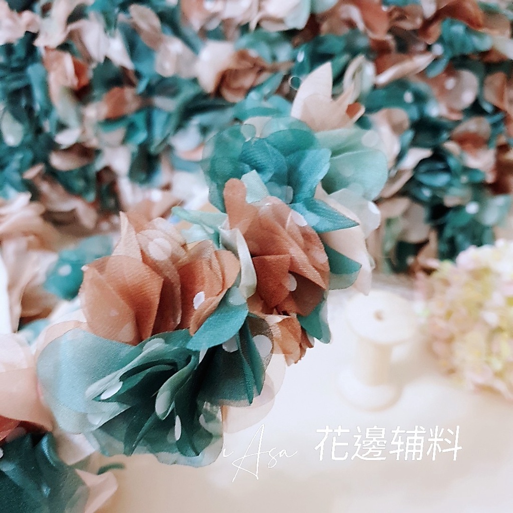 《iAsa愛莎の》DIY手作材料 北歐風立體彩色雪紡波點花朵條碼*寬5.5cm童裝服裝裝飾材料 | 蝦皮購物