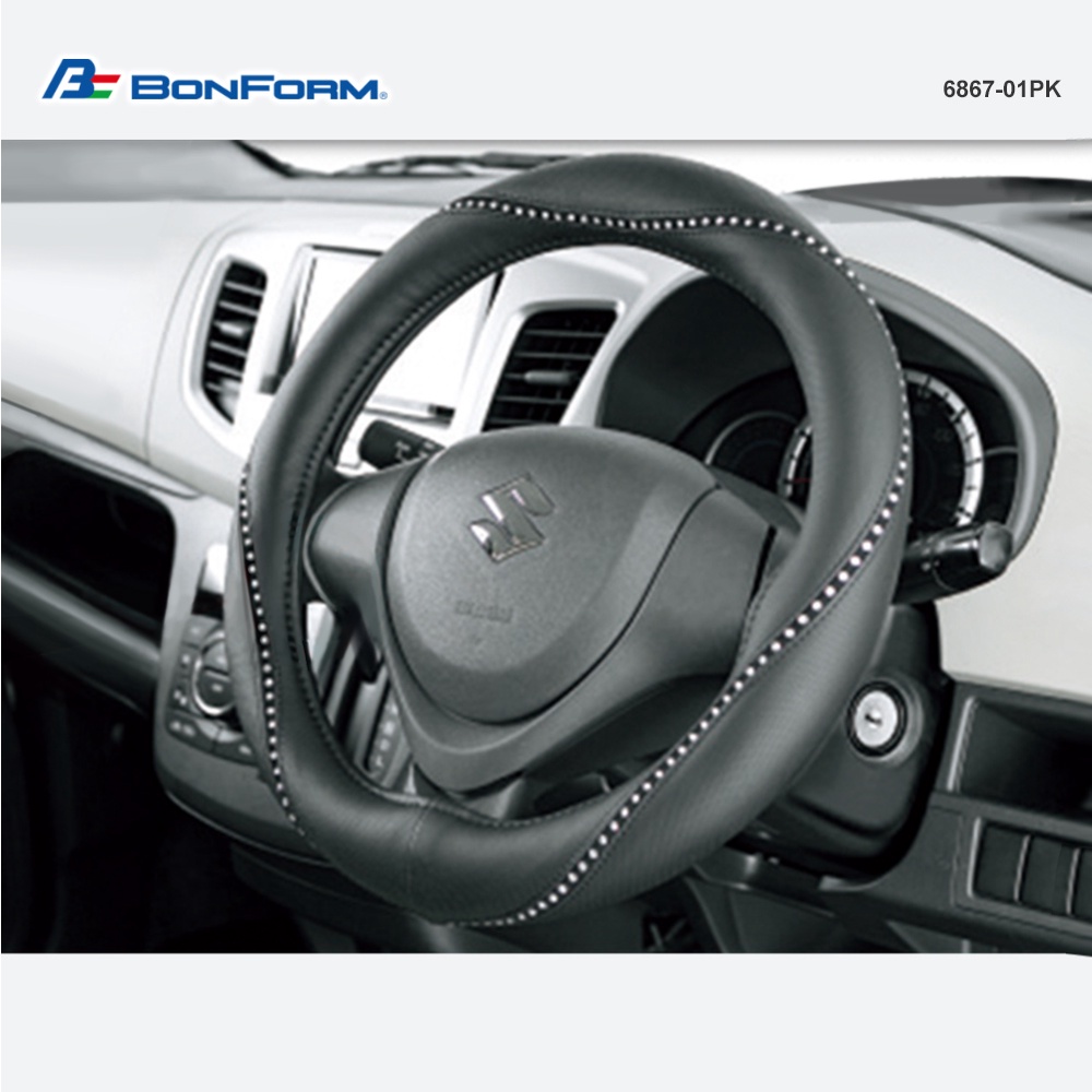 日本【BONFORM】6867-01 小粉鑽方向盤套-S 適用方向盤直徑36.5~37.9cm 合成皮 奢華感 現貨車泊 | 蝦皮購物