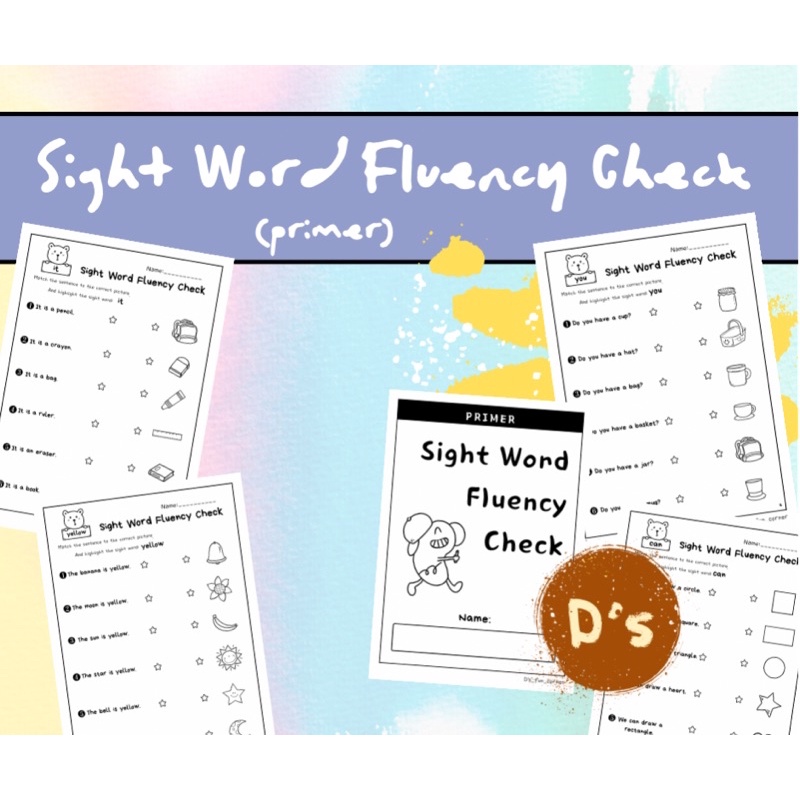 自製教材|Sight Word Fluency Check (primer) 共30頁 | 蝦皮購物