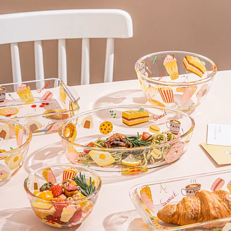 CYBIL HOME 玻璃烤盤 玻璃碗 玻璃盤 方形盤子 沙拉碗 水果盤 烤盤 烤箱烤盤 焗烤盤 烤肉盤 韓系烤盤 韓國 | 蝦皮購物