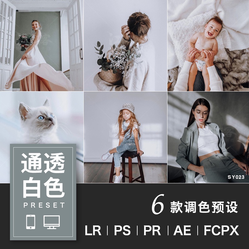通透白色莫蘭迪色調LR預設婚禮跟拍PR人像膠片PS濾鏡調色修圖fcpx | 蝦皮購物
