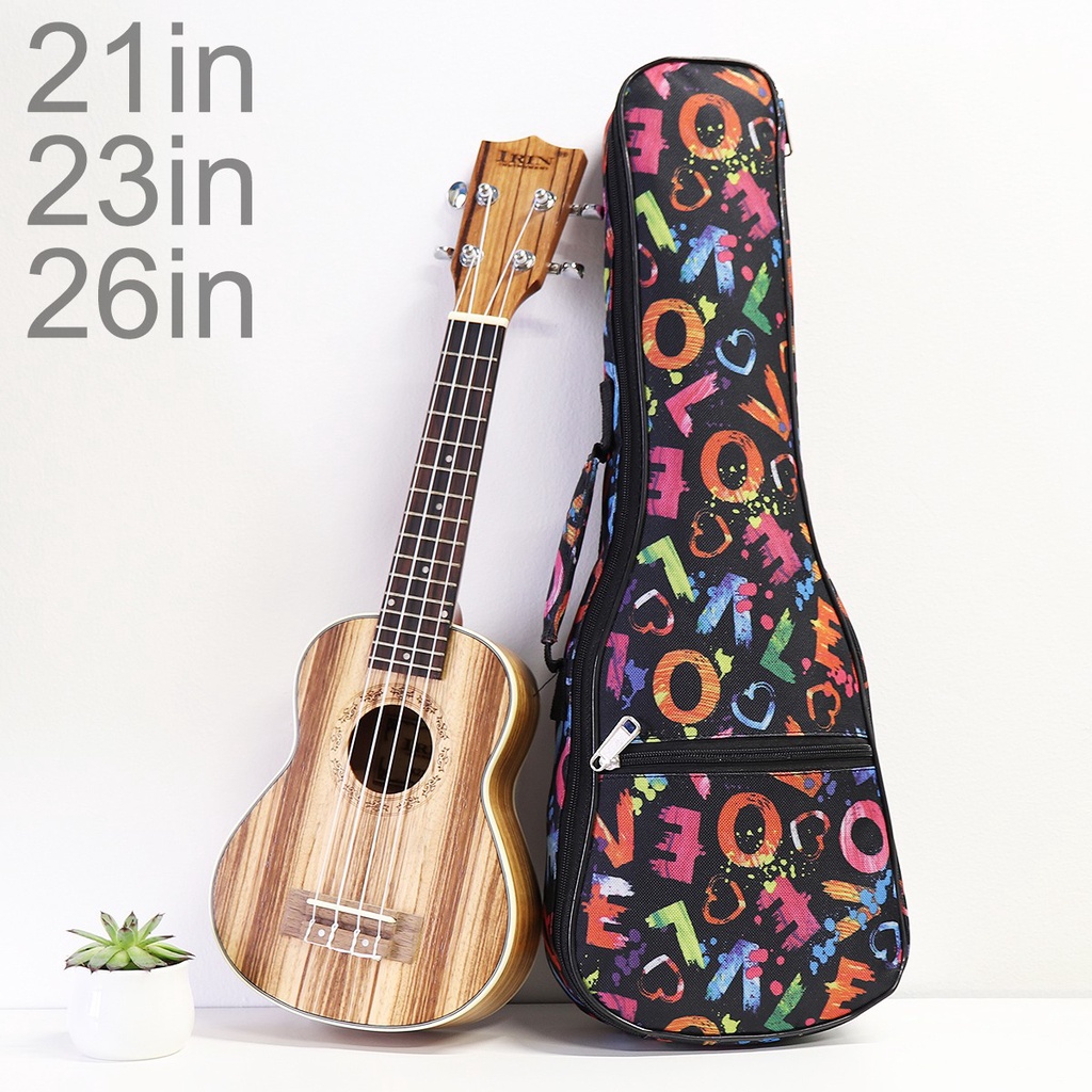 21 / 23 / 26 英寸防水便攜式 Ukulele 包 Love Words 10 毫米海綿軟包 Gig Ukul | 蝦皮購物