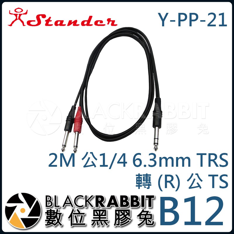 Stander B12 Y-PP-21 2M 公1/4 6.3mm TRS 轉 (R) 公 TS 】數位黑膠兔 | 蝦皮購物