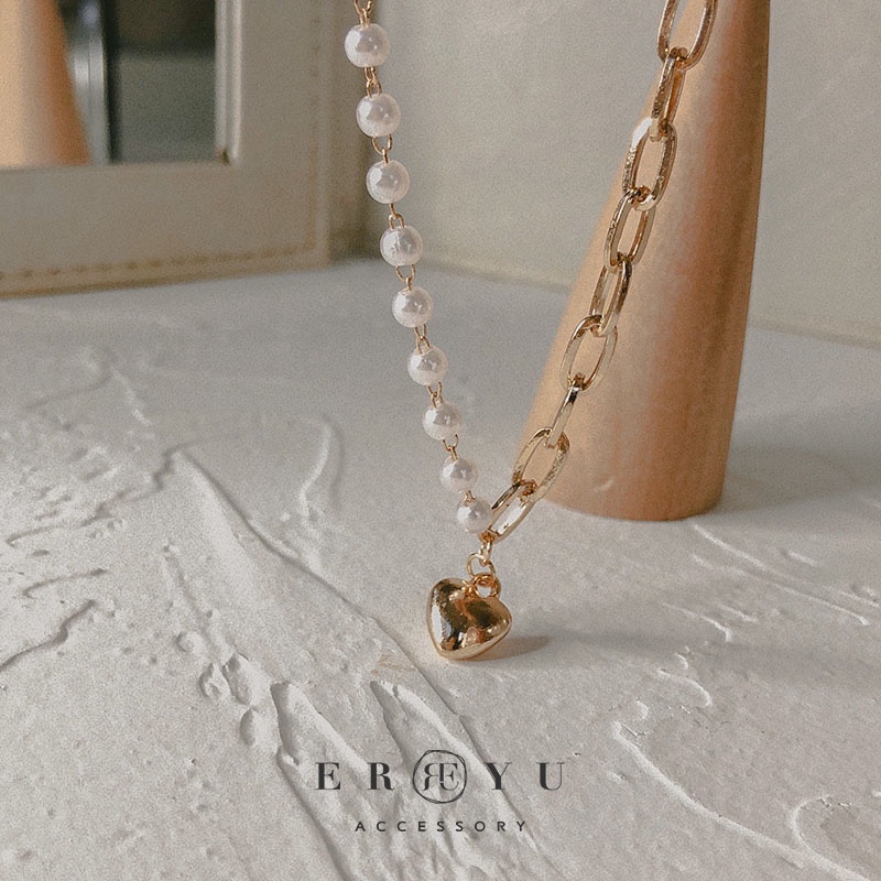 【ERYU】現貨｜流金歲月 - 珍珠項鍊 氣質項鍊 極簡項鍊 個性珍珠Choker | 蝦皮購物