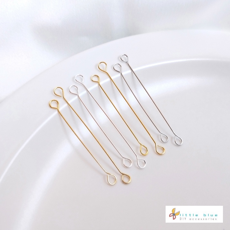 連接棒 耳環 diy 14k 包金 鈦鋼 銅包金 保色 雙頭 9字針 鍍純銀 18K 不鏽鋼 飾品材料 | 蝦皮購物