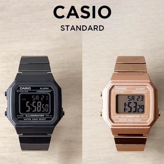 【CASIO】B650WB/B650WC/B650WD 復古造型電子錶/經典百搭/男女通用款/41mm/金/公司貨 | 蝦皮購物