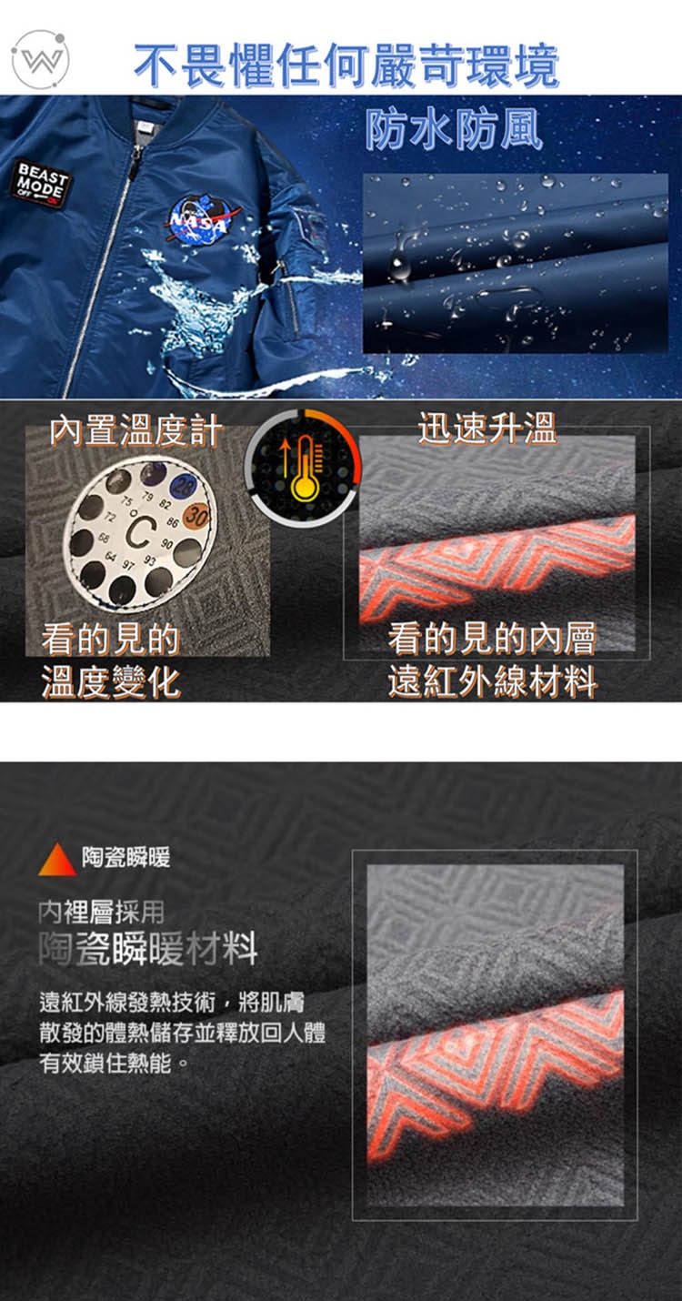 【現貨】Top Gun飛行夾克｜NASA氣凝膠飛行夾克｜高密度極輕薄氣凝材料膠｜抵禦零下低溫｜防水防風｜内置體感溫度計 | 蝦皮購物