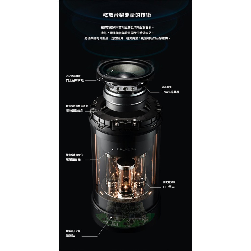 BALMUDA The Speaker M01C-BK 無線揚聲器官方指定經銷360度立體 BALMUDA The Speaker M01C-BK 無線揚聲器官方指定經銷360度立體