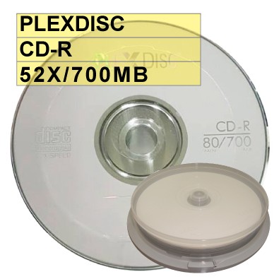 【台灣製造】A級PLEXDISC LOGO CD-R 52X 700MB空白光碟片/燒錄片 10片 | 蝦皮購物