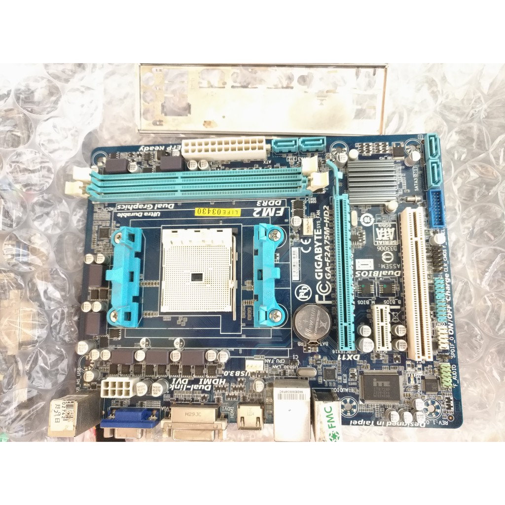 GIGABYTE 技嘉 GA-F2A75M-HD2 主機板 FM2 A75 DDR3 2插槽 | 蝦皮購物