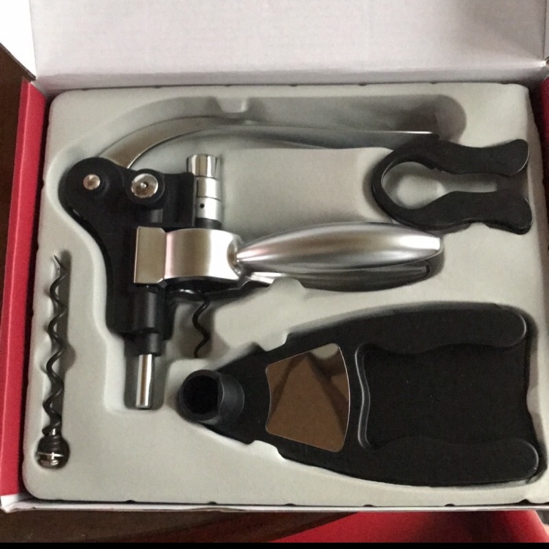 Deluxe lever-action corkscrew 紅酒開瓶器 | 蝦皮購物