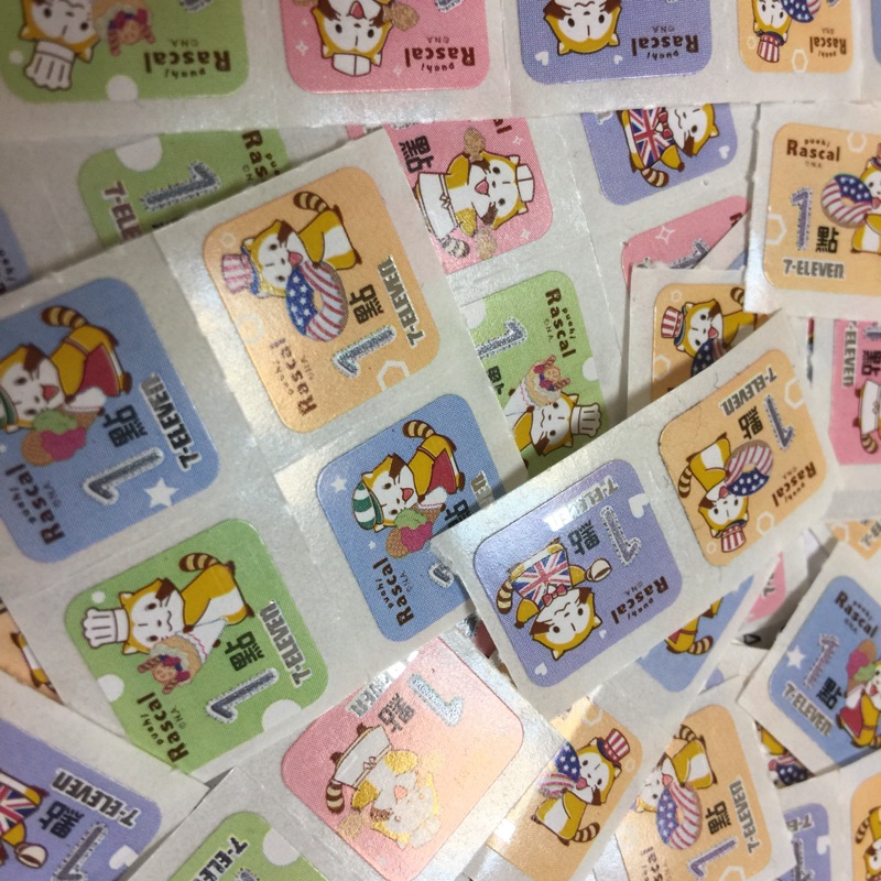 7-11 便利超商 小浣熊 Puchi Rascal 點數 point 共65點 賣60元 | 蝦皮購物