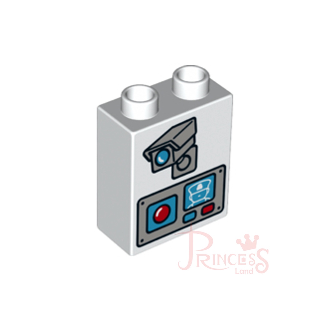 公主樂糕殿 樂高 LEGO 得寶 DUPLO 1x2x2 白色 印刷磚 監視器 對講機 76371pb164 M021 | 蝦皮購物