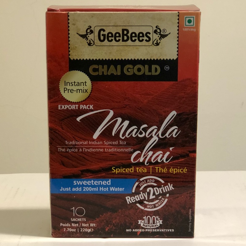 印度進口 印度香料奶茶 GeeBees ChaiGold masala tea 即溶式 10包裝 | 蝦皮購物
