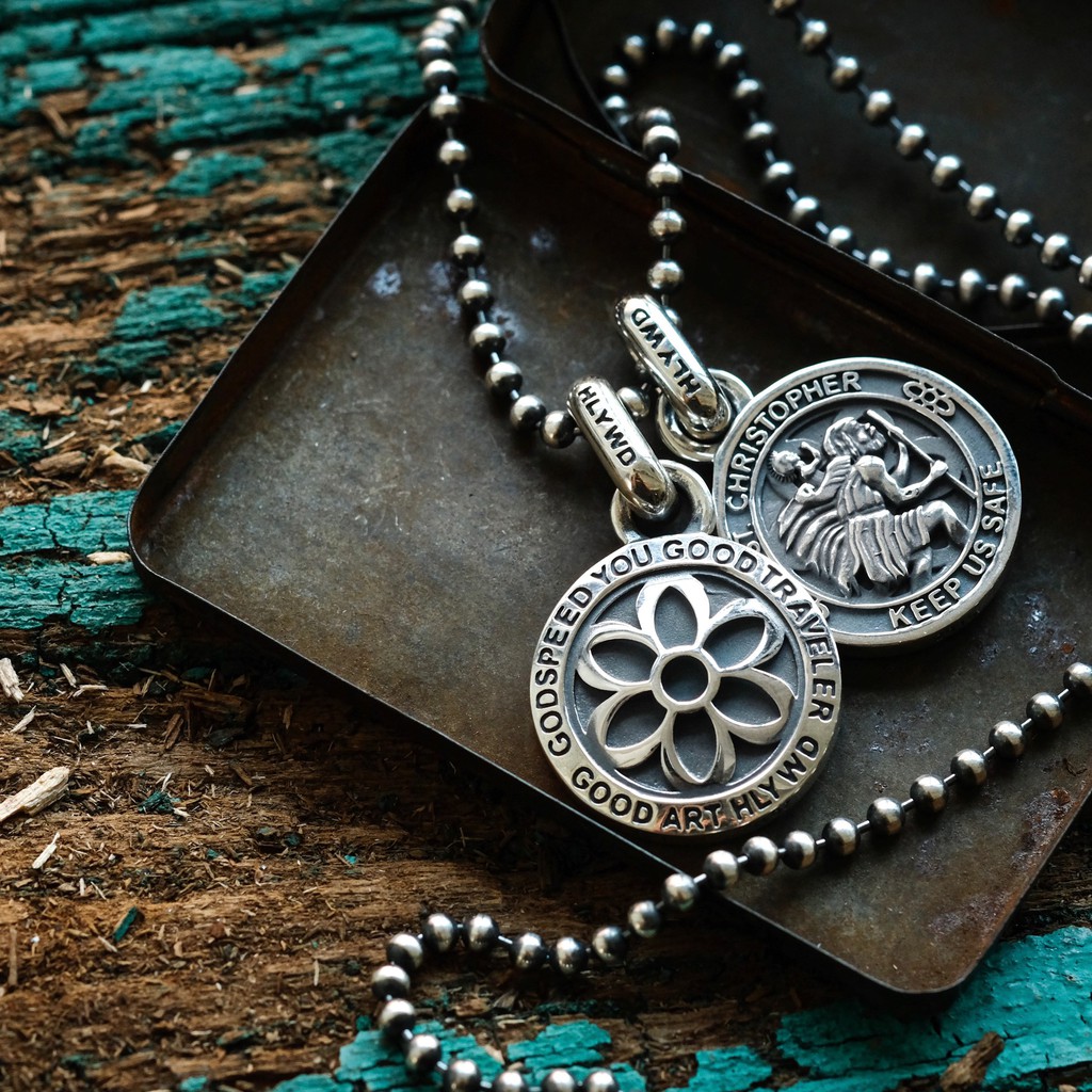 高端美國銀飾 GoodArt HLYWD Christopher 意大利護身符硬幣吊墜 | 蝦皮購物