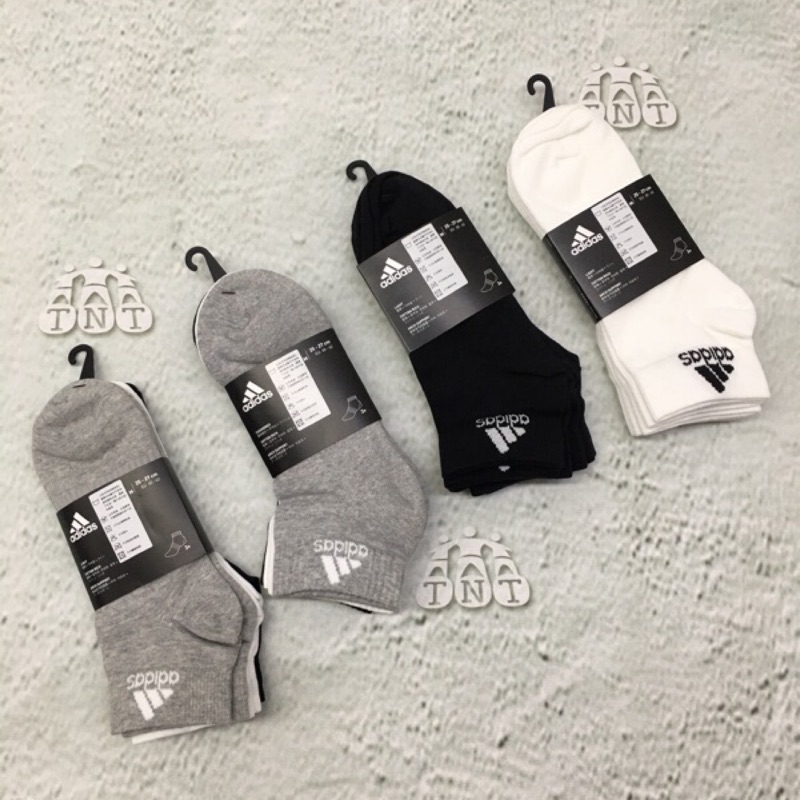 《TNT》ADIDAS 吸汗 厚款/薄款 毛巾底 三雙ㄧ包 運動短襪 DZ9364 / DZ9436 / DZ9434 | 蝦皮購物