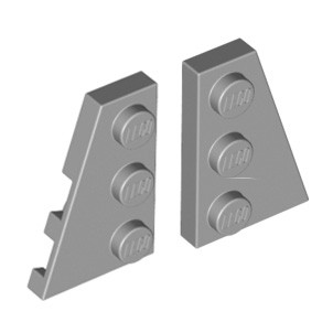 LEGO 4211794 43723 + 4211791 43722 淺灰色 2x3 翼型 楔形 薄板 (一對) | 蝦皮購物