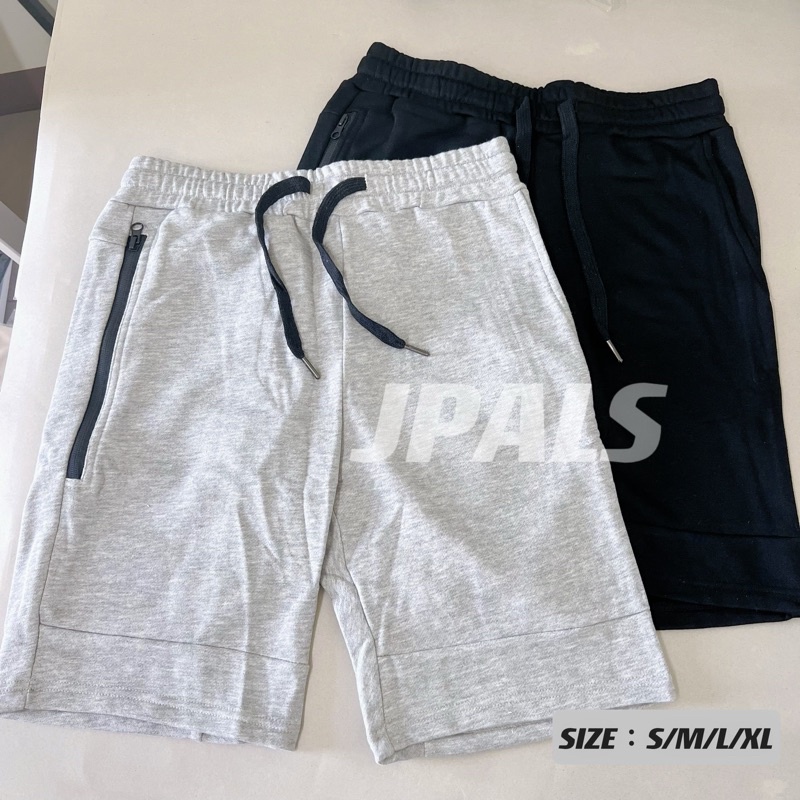 【JPALS】 現貨秒發 防水拉鍊 棉褲 彈性棉短 厚磅 短褲 棉短褲 修身 窄版 黑灰兩色 | 蝦皮購物