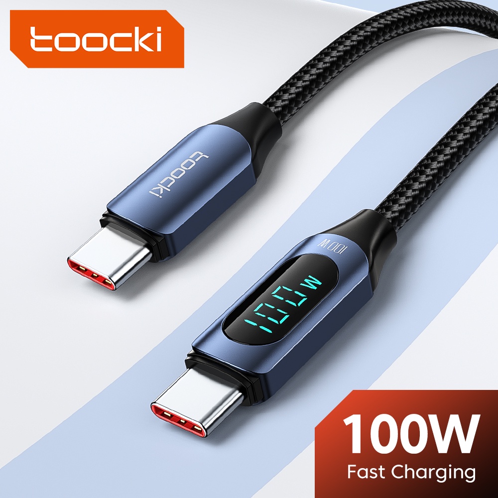 Toocki 100W QC4.0 PD USB Type C 轉 Type C 數據線快充數顯數據線 | 蝦皮購物