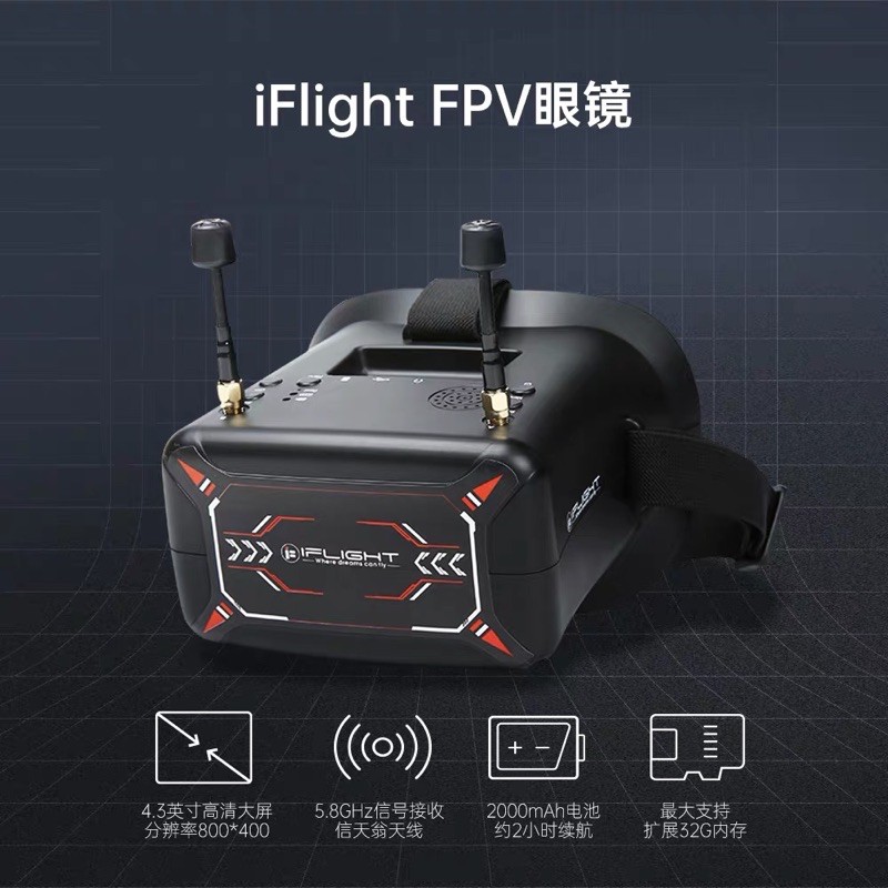 [現貨]iFlight 翼飛 FPV 眼鏡 穿越機新手入門眼鏡 5.8G 帶 DVR 錄像 | 蝦皮購物