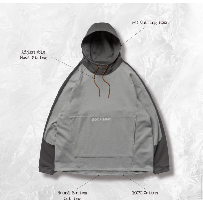 【現貨】全新 Goopi E.4th “Mixed” Logo Hoodie - Charcoal/Tech Gray | 蝦皮購物