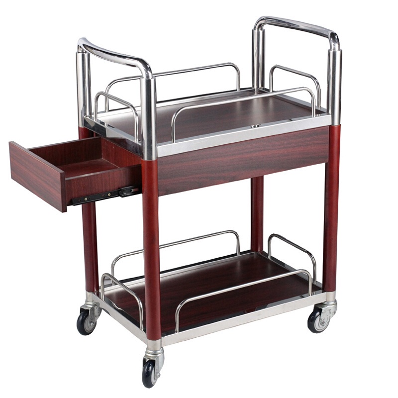 免運 整理架 手推車 餐廳推車 置物車 收納推車 實木酒店水車 4S店服務車 雙層餐車 移動送餐 | 蝦皮購物