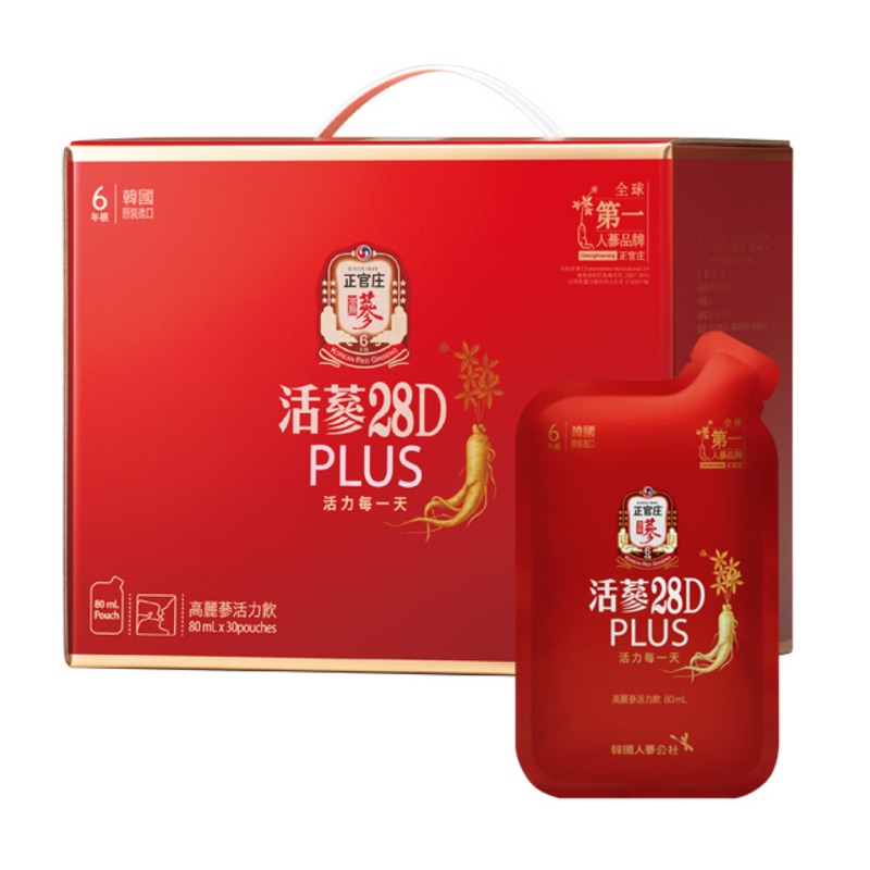 🔝正官庄 活蔘28D PLUS 80ml（單包） 公司貨 | 蝦皮購物