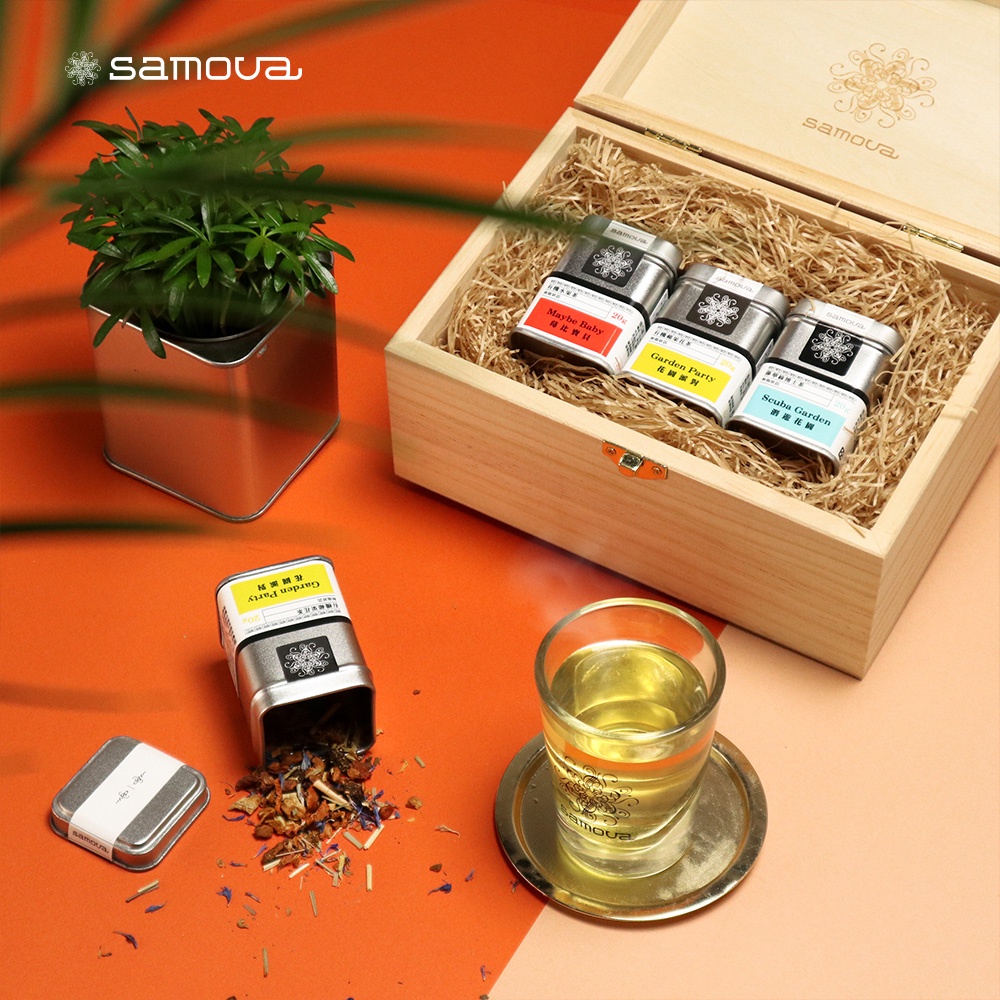 samova歐洲時尚茶飲 】品味珍藏系列 繽紛三饗松木禮盒( 洋甘菊茶＋水果茶＋草本綠茶 ) | 蝦皮購物