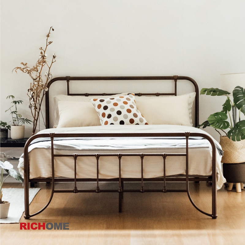 RICHOME 福利品 BE-261 BE-262 復古風 雙人床 5呎 / 單人床 3.5呎 鐵床 床架 | 蝦皮購物