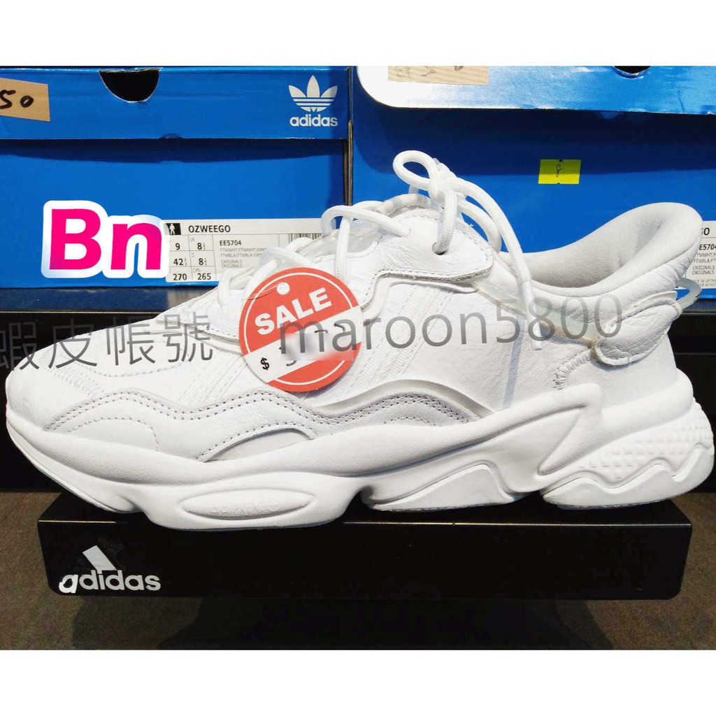 bn超級邦妮 adidas OZWEEGO 白色 厚底 老爹鞋 慢跑 休閒 球鞋 運動 襪套 潮流 愛迪達 EE5704 | 蝦皮購物