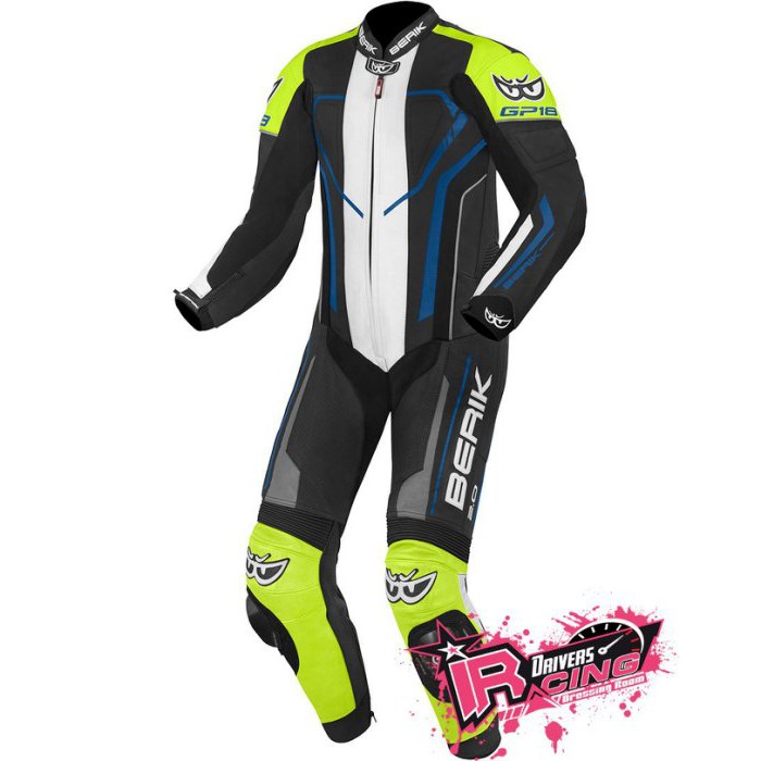 ♚賽車手的試衣間♚ Berik® GP-18 1PC 白/黃/藍 皮衣 連身皮衣 防摔衣 牛皮 大眼睛 義大利 | 蝦皮購物