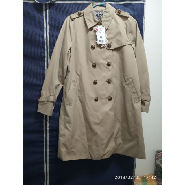 專櫃 全新 Cantwo 風衣 外套 M 卡其色 軍裝 外套 雙排扣 質感高 日系 翻領 | 蝦皮購物