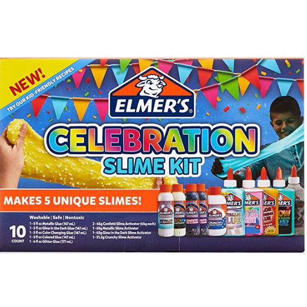 Elmer's 節慶體驗組 Celebration Slime Kit 10 件組 5 種魔法液＋ 5 種膠水 埃默思 | 蝦皮購物