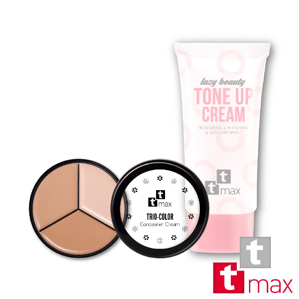 ttmax自信女孩兩件組( 陶瓷肌三色遮瑕膏 SPF15 + 懶美人美白素顏霜 ) | 蝦皮購物
